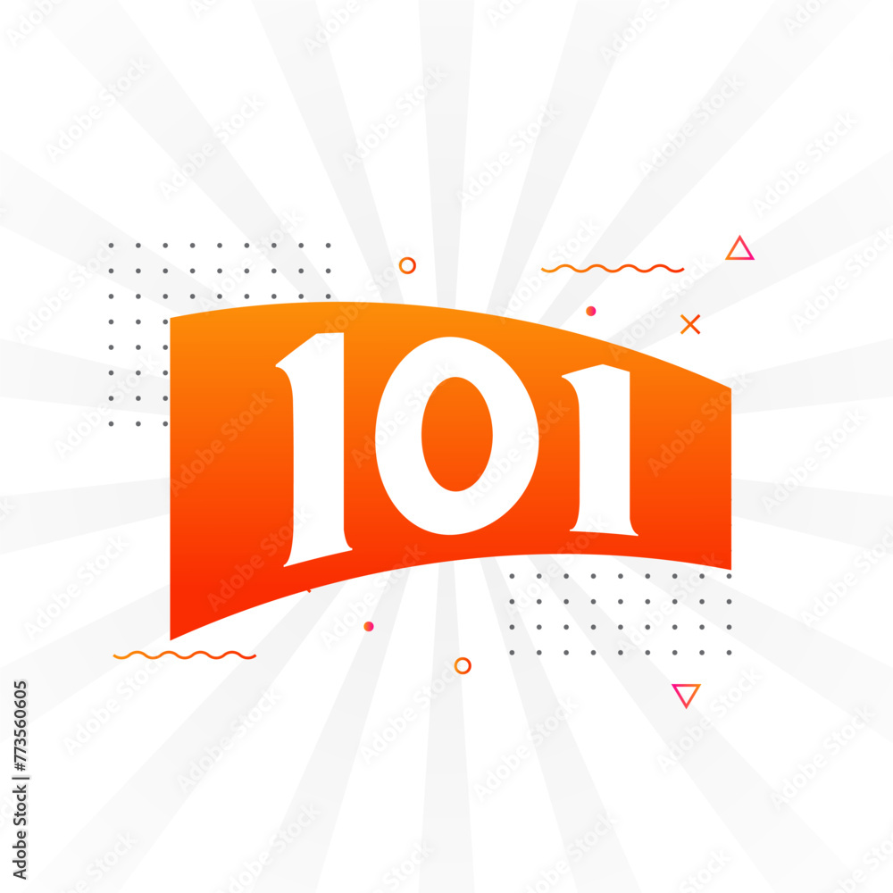 101 number vector font alphabet. Number 101 with decorative element ...