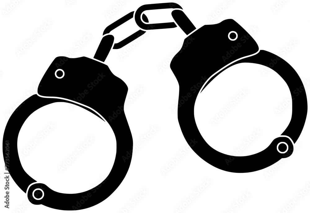 criminal illustration police silhouette handcuffs logo law icon crime ...