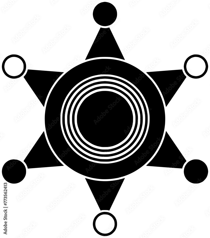 police illustration star silhouette badge logo sheriff icon metal ...