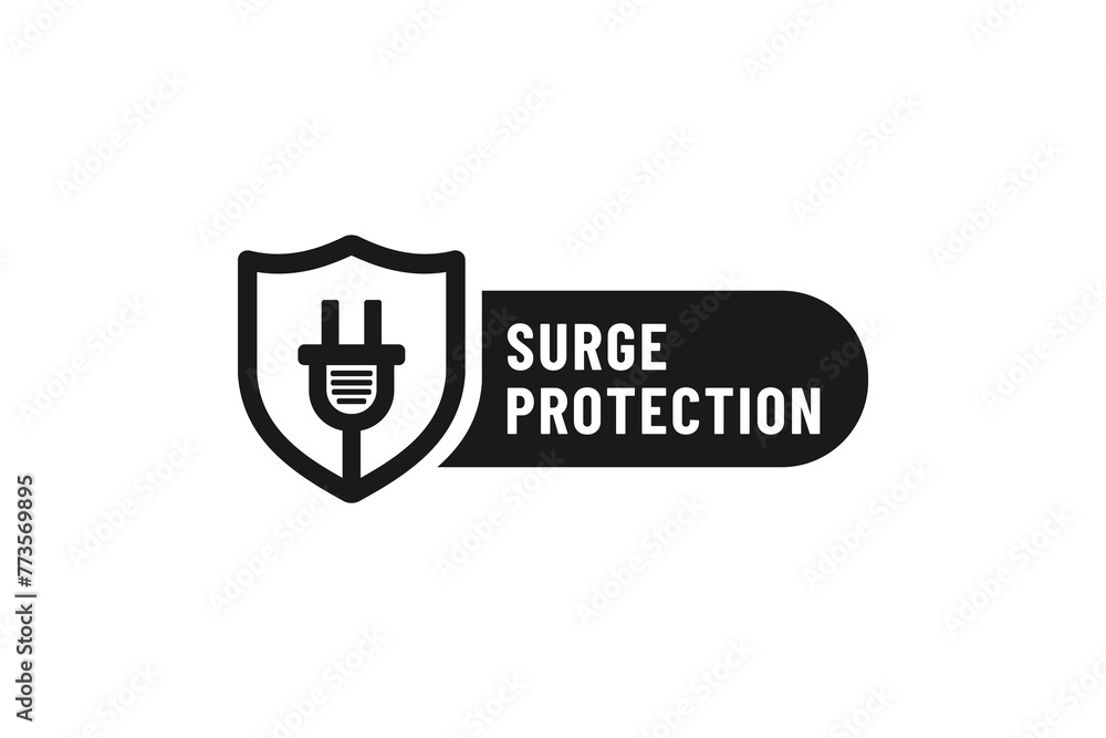 Surge protection label or Surge protection mark vector isolated. Best ...