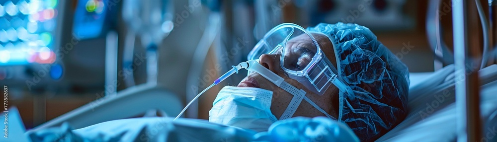 Patient Recovery, post-surgery recovery process, a patient in the ...