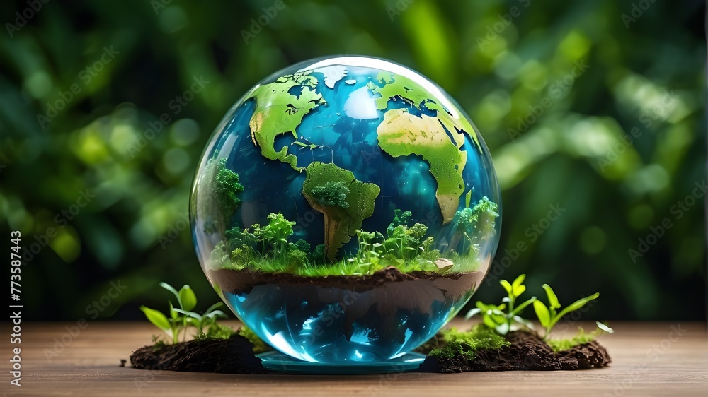 artistic collage of aquatic environment, ecosystem, and biodiversity in ...