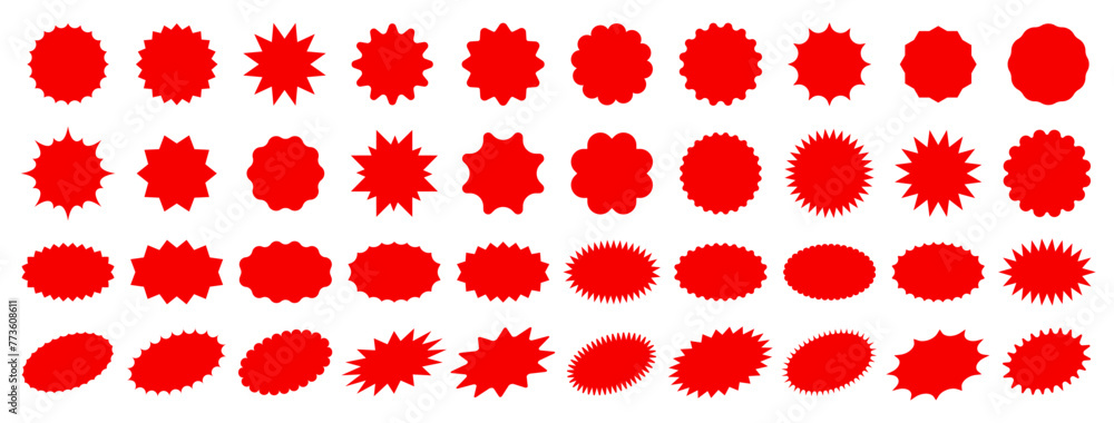 Starburst sale price stickers and labels, star and rosette, sunburst ...