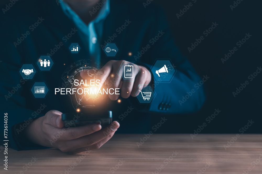 Sales performance management concept. Improve sales efficiency, agile ...
