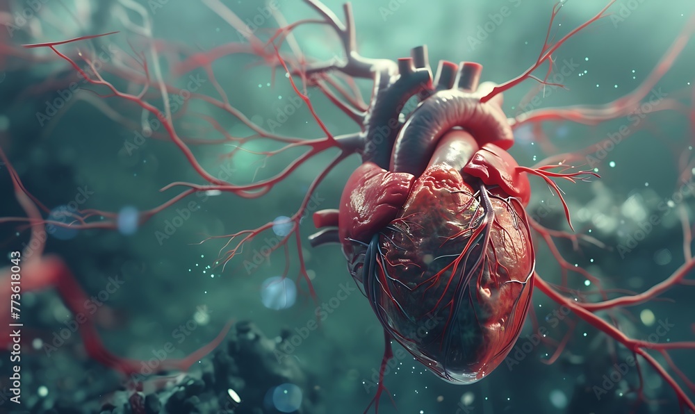 Illustration depicting clogged arteries in the human heart, explained ...