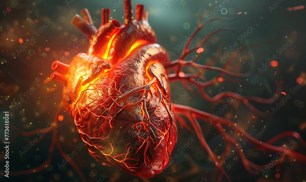 Illustration depicting clogged arteries in the human heart, explained ...