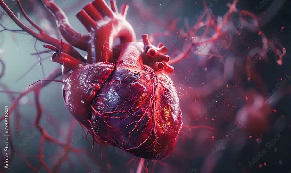 Illustration depicting clogged arteries in the human heart, explained ...