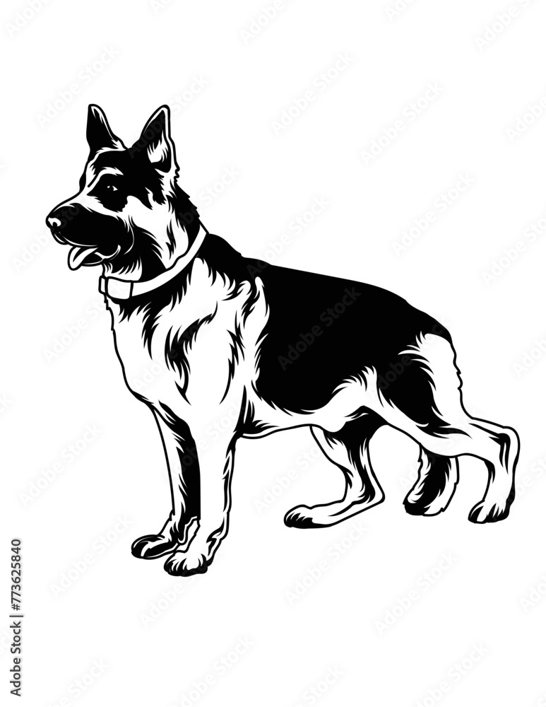 Police Dog Illustration, German Shepherd Cut File, Military Dog Service ...