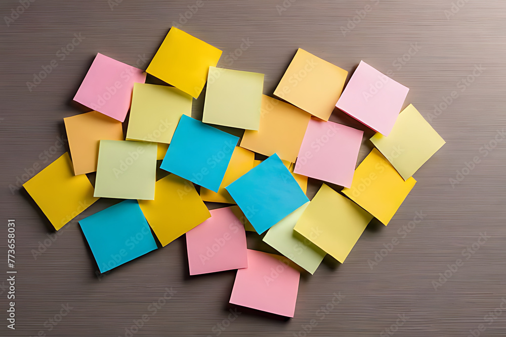 Sticky notes in copy-space background concept, big blank space. Sticky ...