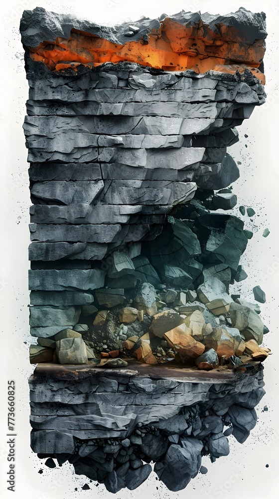 Hyper-Detailed Cross-Section of Permeable Rock Layers with Industrial ...