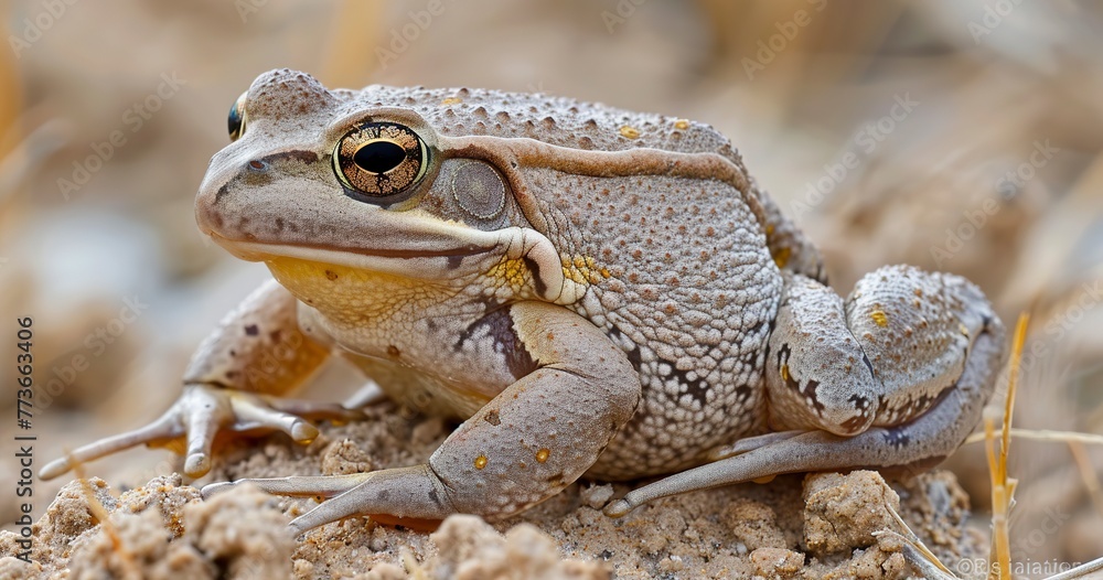Desert Rain Frog, swollen body, vocalizing, a burst of life after rain ...