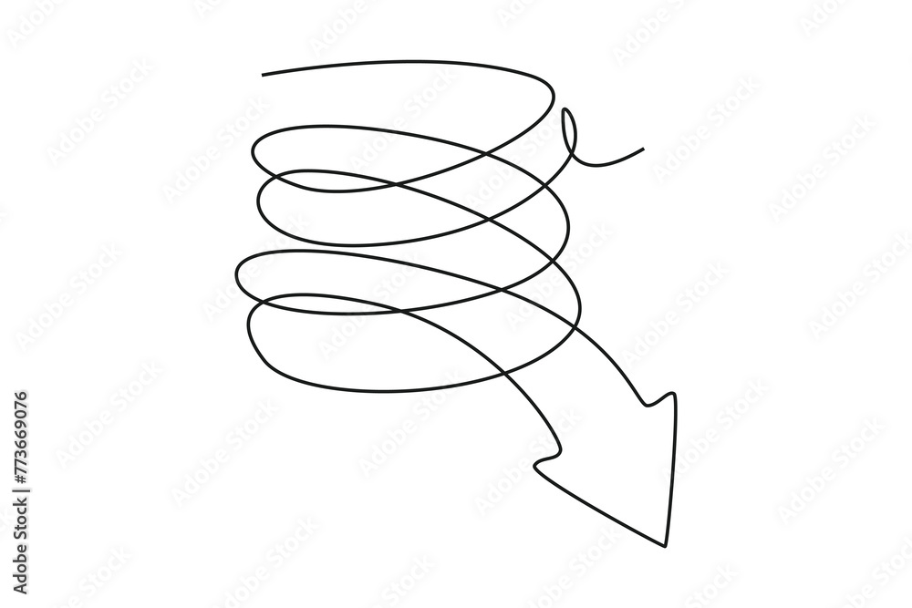 One continuous line drawing of arrow concept. Doodle vector ...