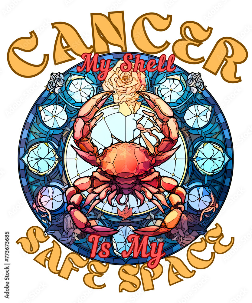 Cancer: My Shell Is My Safe Space. cancer astrology Stock Illustration ...