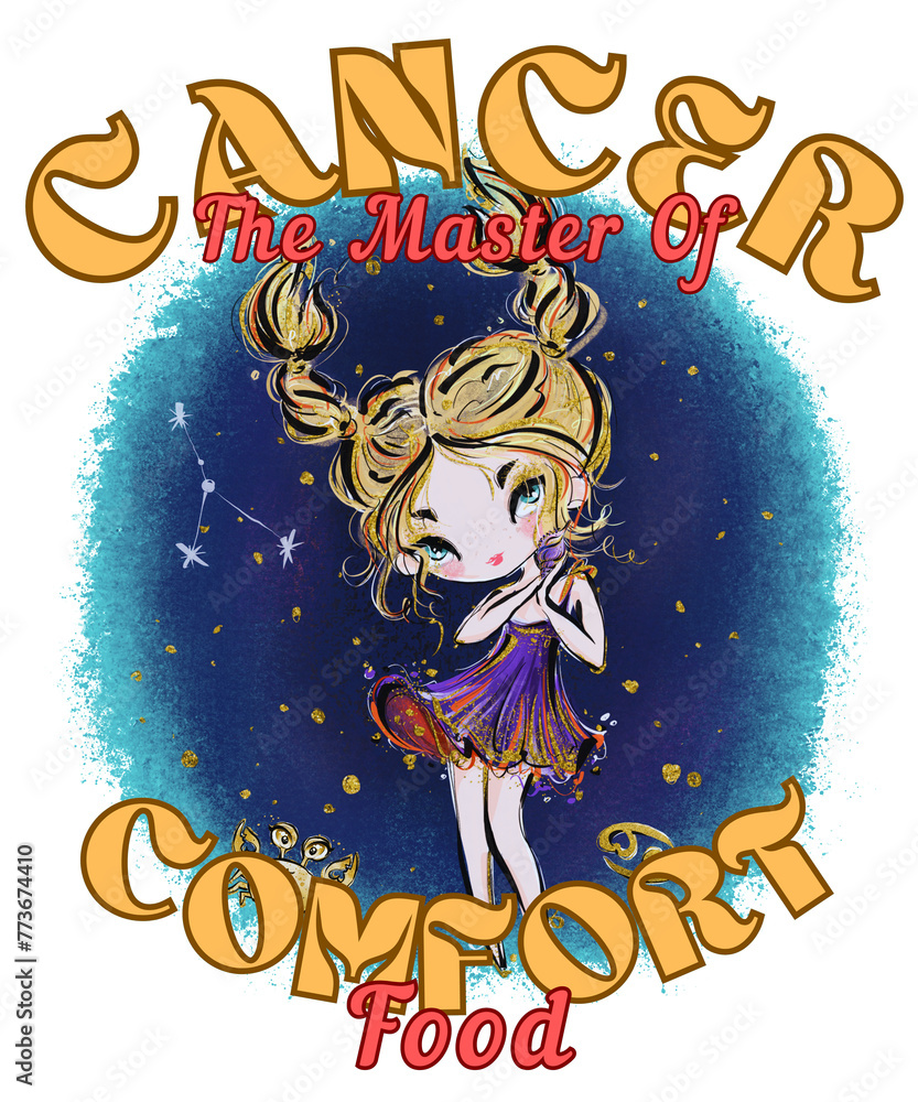 Cancer: The Master Of Comfort Food. cancer astrology Stock Illustration ...