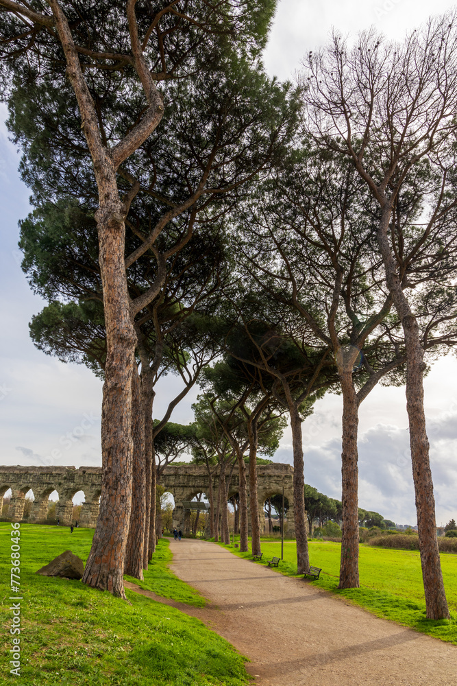 Park of the Aqueducts (Parco degli Acquedotti), an archeological public ...
