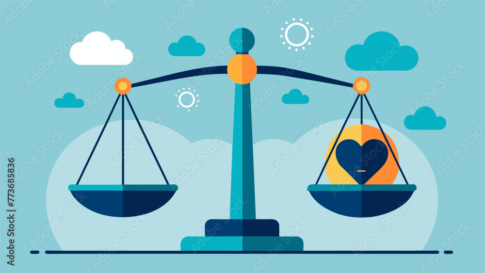 A balance scale with one side labeled emotional intelligence and the ...