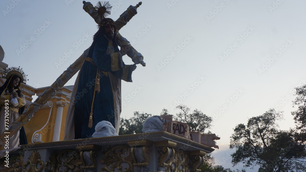 Procession of Jesus Nazareno del Silencio. Holy Week in Antigua ...