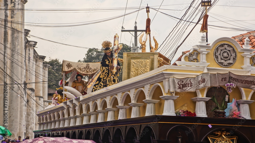 Procession of Jesus Nazareno de la Humildad and Virgin Mary. Holy Week ...