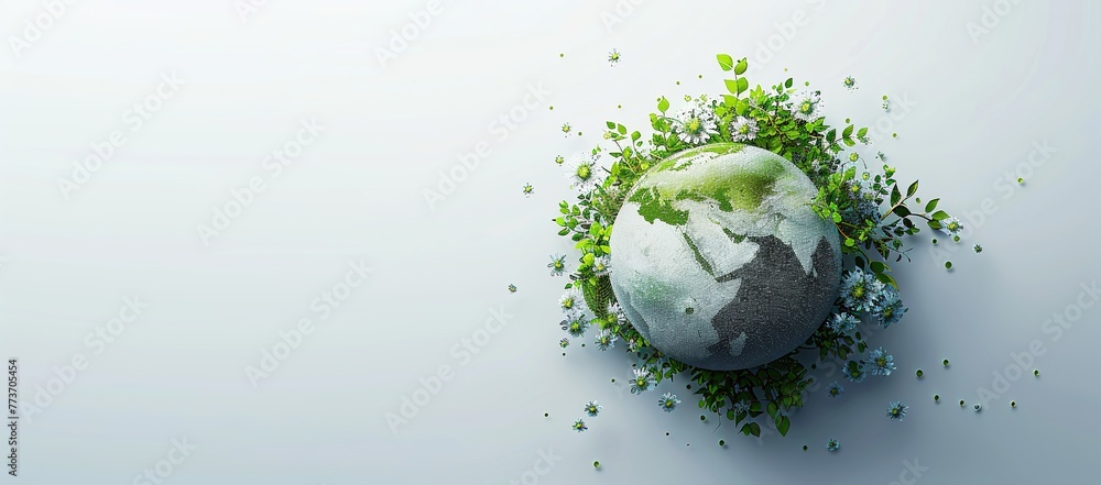 Earth day concept on white background, World environment day, Ecology ...