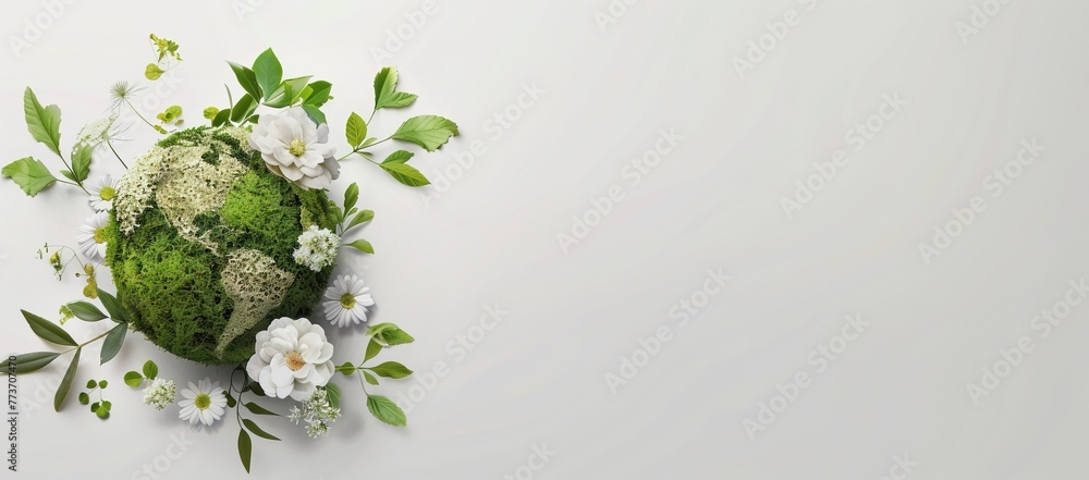 Earth day concept on white background, World environment day, Ecology ...