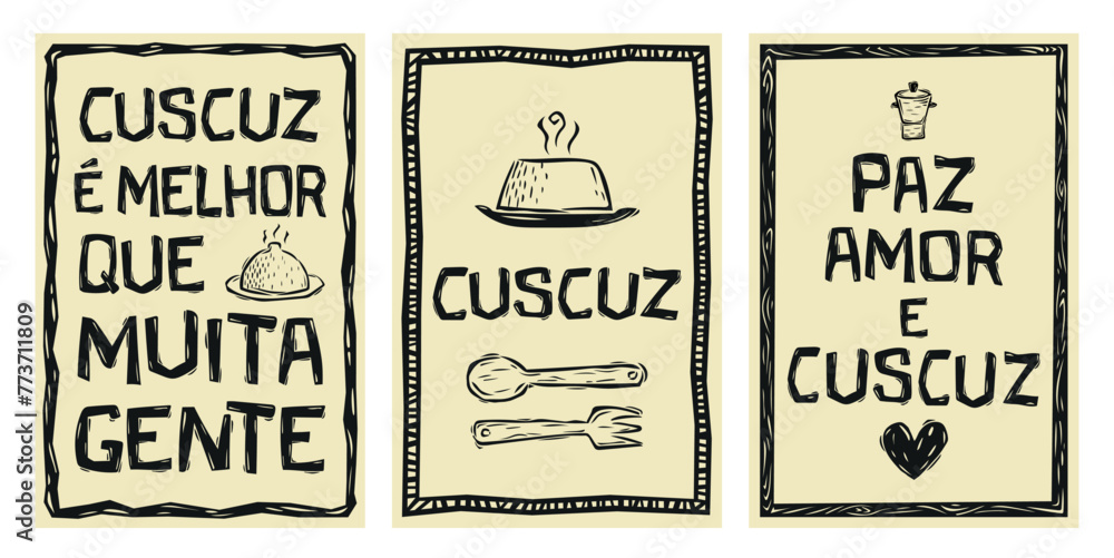 Couscous, typical food from northeastern Brazil. Phrases for paintings ...