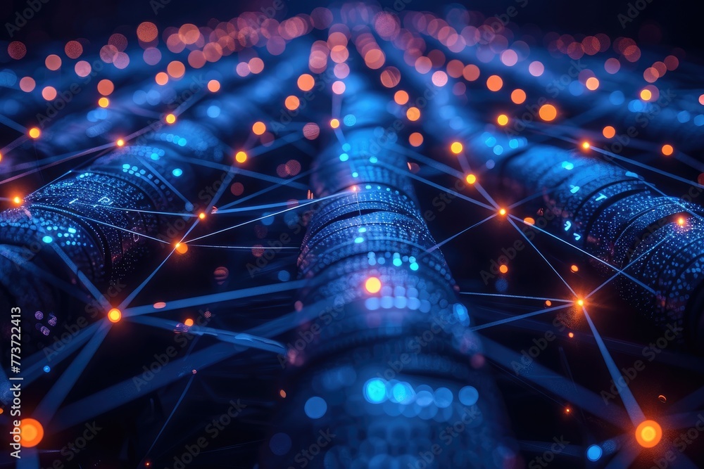 Global Connection Constellation-Like Low Poly Wireframe Depiction of ...