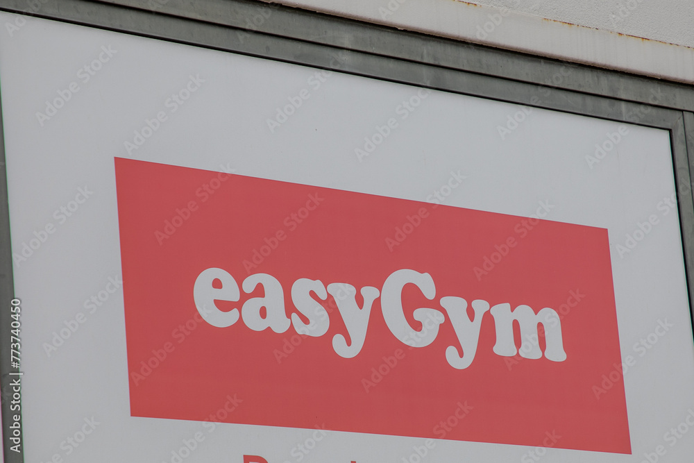 EasyGym logo brand and sign text of gymnasium fitness club easy gym ...