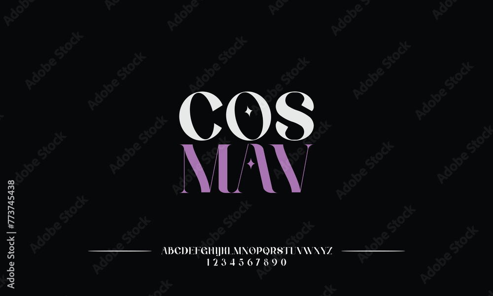 Cos Mav is Elegant awesome alphabet letters font and number. unique ...
