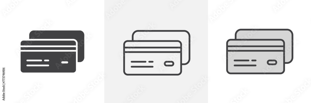 Plastic Banking and Credit Card Icon Set. Debit Card Usage and ATM ...