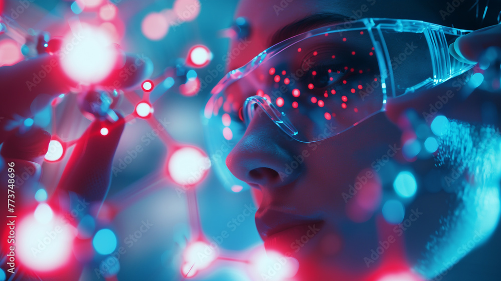 Nanotechnology lab, scientists manipulating atoms with precision ...