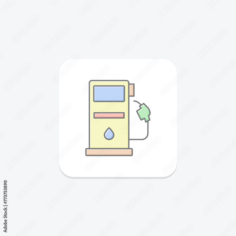 Fuels Station icon, station, gas, petrol, fuel, editable vector, pixel ...