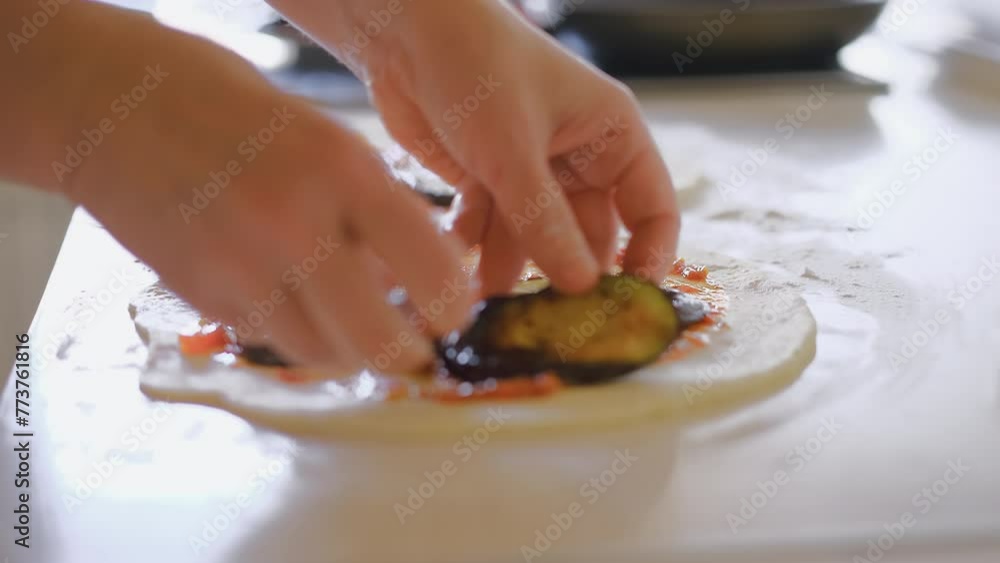Italian homemade closed pizza - calzone, 4k live video, woman chef ...