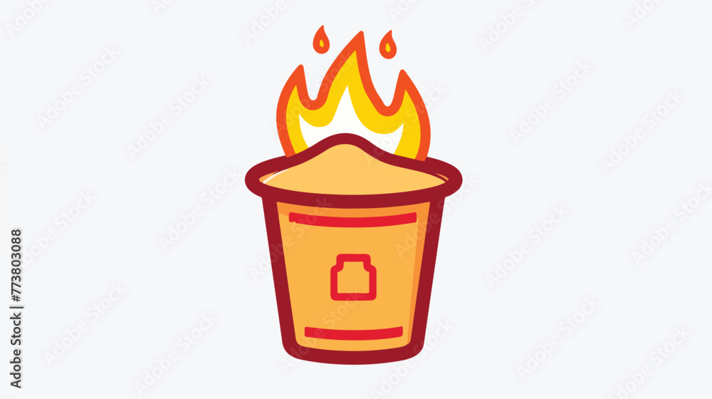 Fire Bucket With Sand Icon Vector. Outline Fire Bucket Stock Vector ...