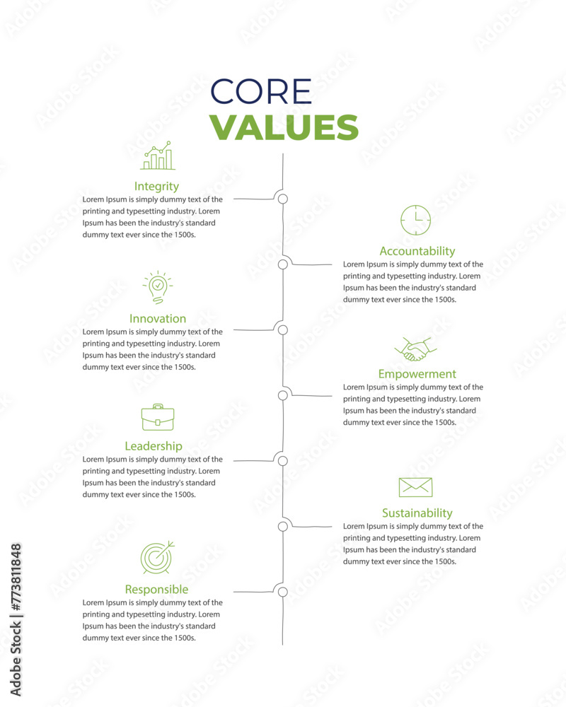 Company Core Values Infographic Vector illustration, Infographic icons ...