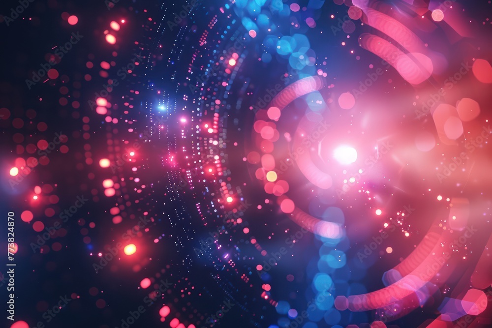 Montage background with grainy digital effect. Red and blue color ...