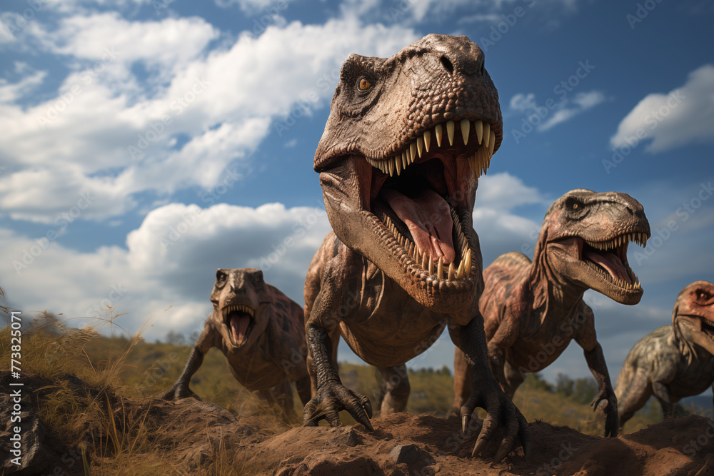 Image of dinosaurs in its environment. History of dinosaurs. Topics ...