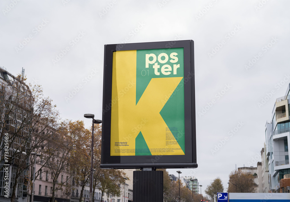 Mockup of customizable sign Stock Template | Adobe Stock