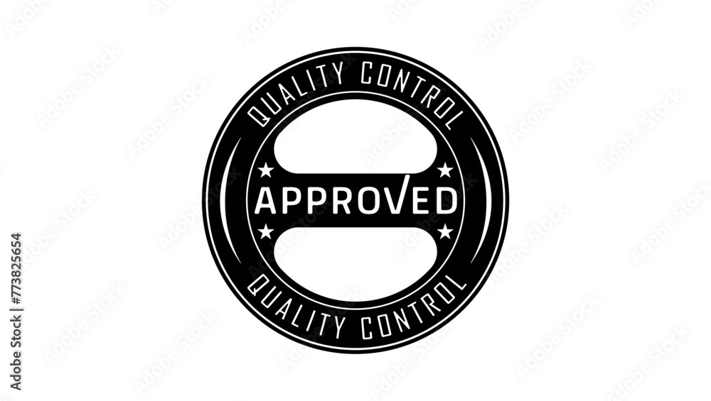Approved, stamp, Quality control, black isolated silhouette Stock ...