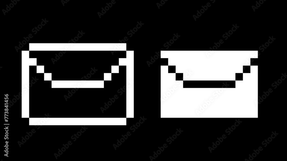 Open envelope icon outline pixel art element animated with alpha ...