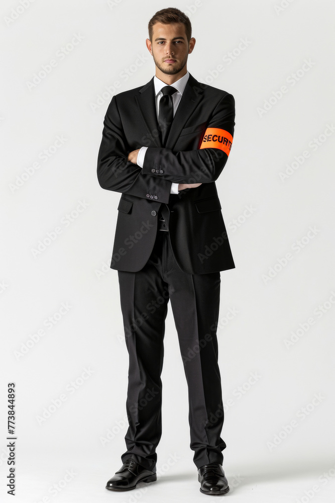 Foto de vigile homme agent de sécurité privé debout de face en costume ...