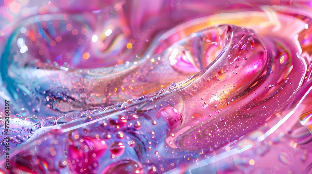 Digital technology holographic curved glass texture poster web page PPT ...