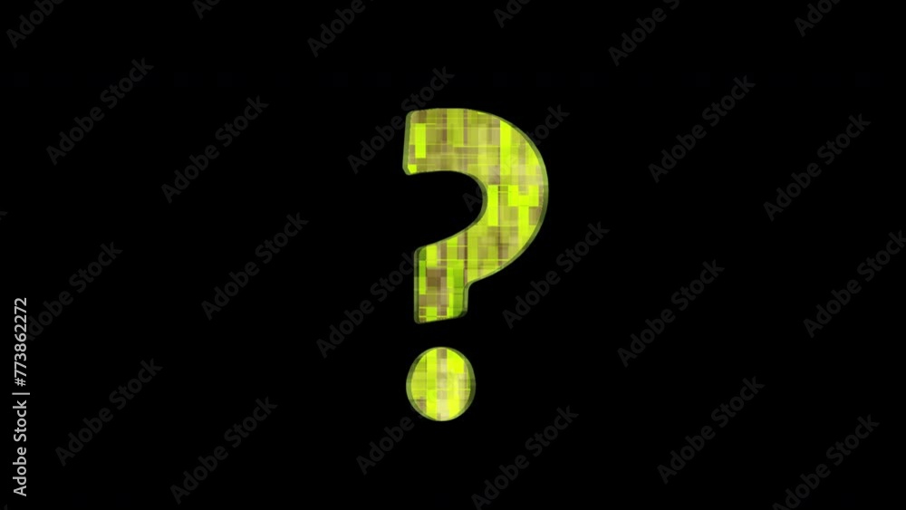 Question marks Animation moving on alpha channel black background. Full ...