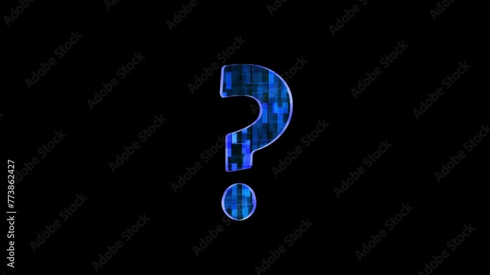 Question marks Animation moving on alpha channel black background. Full ...
