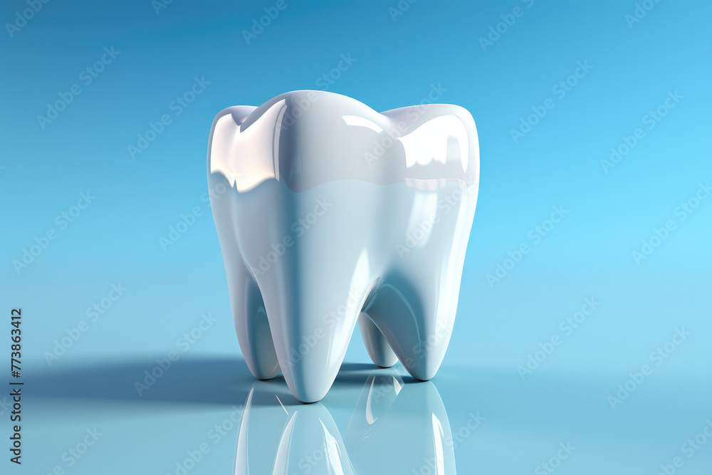 Model of a human tooth with four roots, created for dental anatomy ...