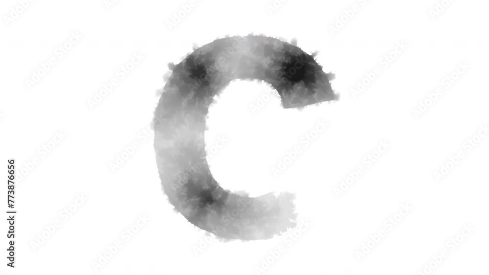 Animated ink blot forms letter "C" (This animation can be easily ...