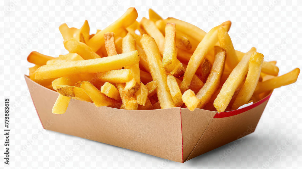 Delight in the savory taste of crispy French fries, showcased against a ...