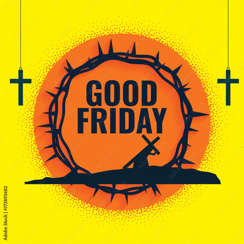 Good friday poster ,Jesus took up the cross On Golgotha Hill vector ...