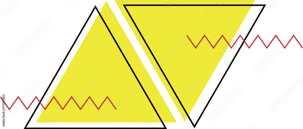 Memphis Style Yellow and Black Triangle Graphic Design Resource ...