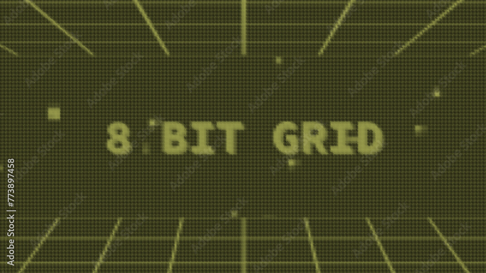 8Bit Grid Text Intro Logo Reveal 4k 1:1 16:9 9:16 Stock Template ...