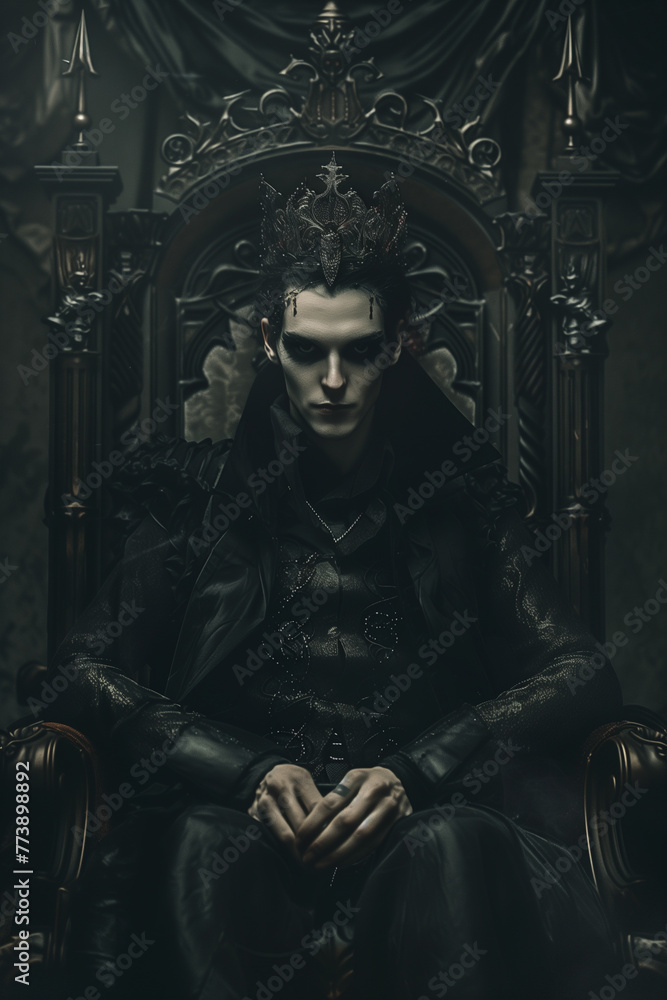 Vampire as king Vampire with a dark crown, reigning from a gothic ...